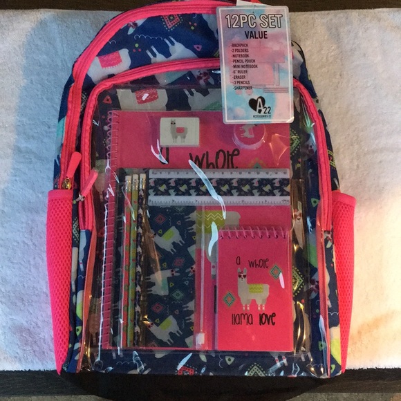 Accessories | Llama Theme Backpack 12 Piece Set Nwt Super Nice | Poshmark